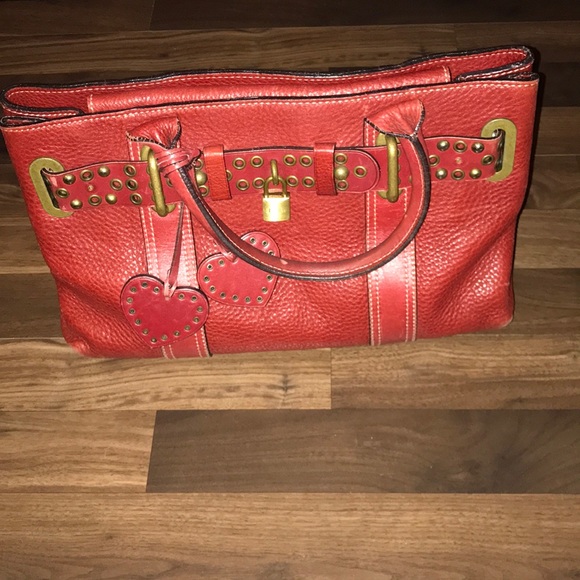 Luella | Bags | Authentic Luella Dark Red Leather Bartley Handbag ...
